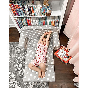 Delsit Kids Couch for Toddlers - 2 in 1 Convertible Foam Sofa to Lounger, Comfy Flip Out Lounge Chair for Children, Made in Europe