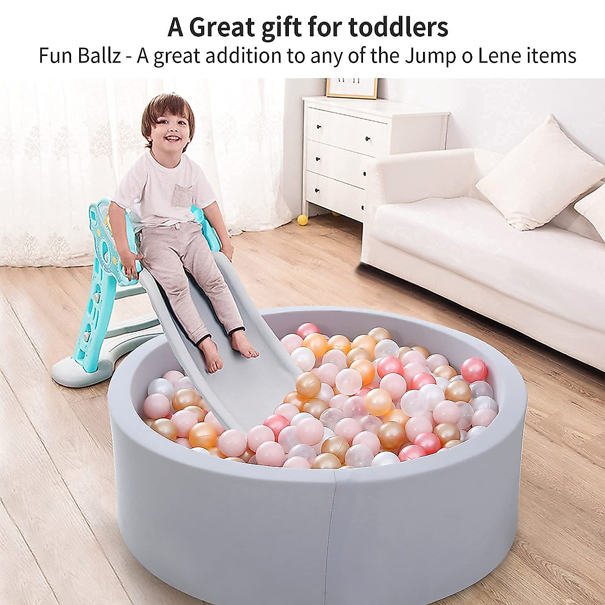 STARBOLO Ball Pit Balls Pack of 100 - Pearl 6 Colors BPA&Phthalate Free Non-Toxic Crush Proof Play Balls Soft Plastic Balls for 1-5Years Old Toddlers Girl Kids Birthday Pool Playpen Tent Party