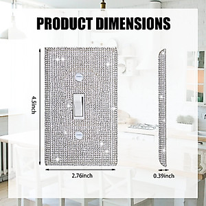 Shiny Silver Rhinestones Wall Plates Light Switch Decorative Cover Plate Single Toggle Rhinestones Outlet Covers Wall Plate