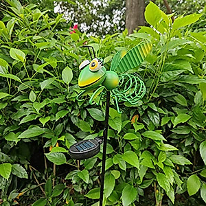 Joint Honglin Solar Praying Mantis Lights - Outdoor Insects Garden Stake Metal Decor Lights, Waterproof LED Decorative Lights for Pathway, Yard (Praying Mantis)