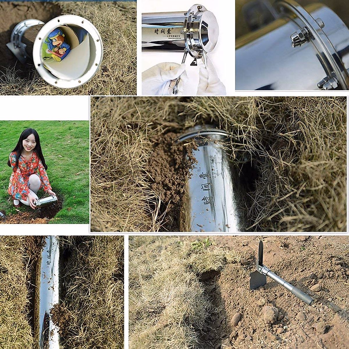 Jasni Time Capsule Stainless Steel Waterproof Container(10.2 Inch)