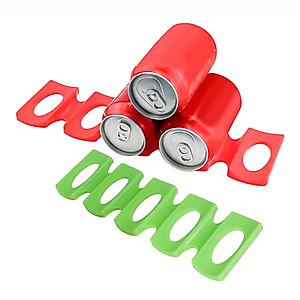 Can Stacker for Pantry 2pcs, Foldable Bottle Stacking Mat Refrigerator Silicone Can Stacker Water Bottles Rack Space Saver Fridge Storage Tray