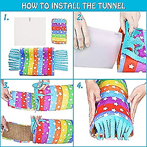 Pet Small Animal Tunnel,HOMEYA Guinea Pig Hideout Hammock Play Tube Toys Hideaway Bedding House for Hamster,Chinchillas,Hedgehogs,Rats,Sugar Glider Cage Accessories Birthday Gift