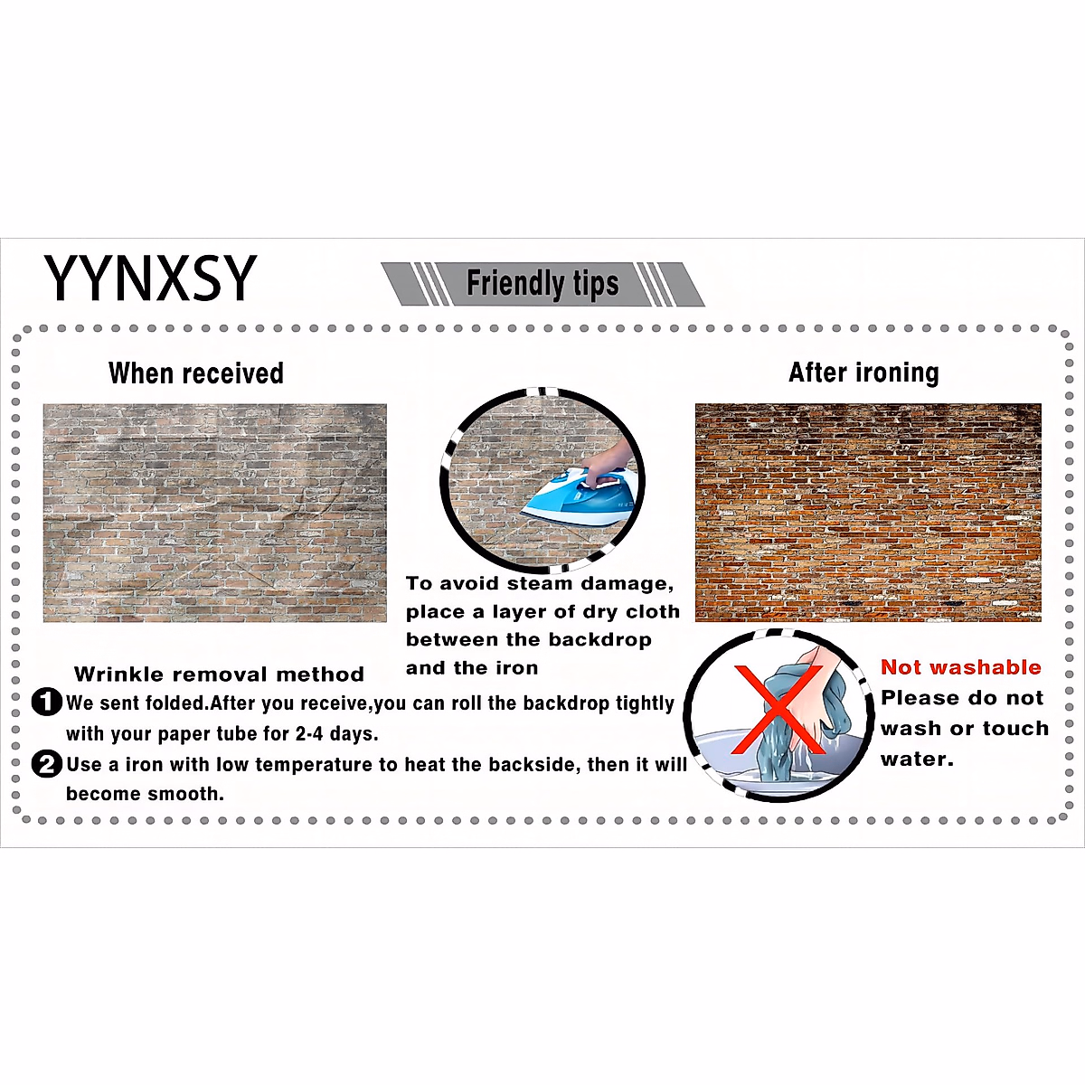 YYNXSY 10X10FT Brick Wall Background Primary Color Brick Background Large Fabric Brick Photo Background Baby Shower Birthday Party Wedding Graduation Home Decoration Photo Booth Prop Banner YY-6