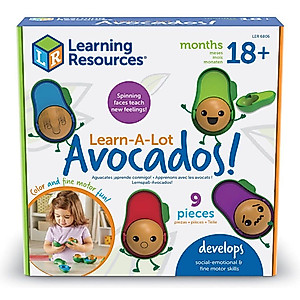 Learning Resources Learn-A-Lot Avocados - 9 Pieces, Ages 18+ months Toddler Social Emotional Learning Toys, Develops Fine Motor Skills, Toddler Learning Toys