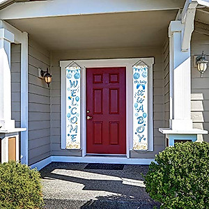 Baby Shower Decorations Welcome It is a Boy Banner Backdrop Background Door Hanging Porch Sign for Baby Shower Party Supplies, 71 x 12 Inch