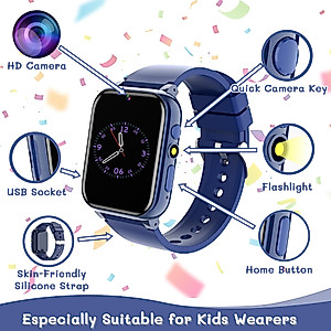 Spodus Kids Smart Watch Boys Smart Watch for Kids with 26 Games Calculator Watch for Boys Ages 3-12 Learning Card Audio Book Music Player Video Camera Watch Birthday Gift Toys for Boys