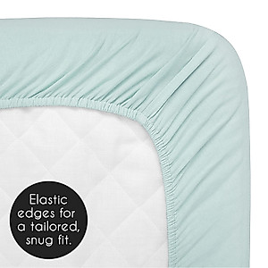 Sweet Jojo Designs Solid Aqua Blue Baby or Toddler Fitted Crib Sheet for Mountains Collection by
