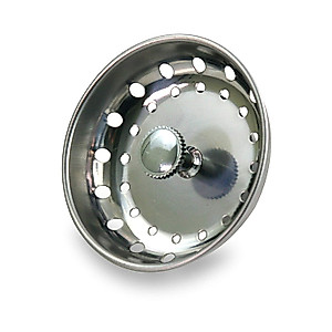 OXO Good Grips 2-in-1 Sink Strainer Stopper & Highcraft 97333 Kitchen Sink Basket Strainer Replacement for Standard Drains (3-1/2 Inch) Chrome Plated Stainless Steel Body With Rubber Stopper, Single