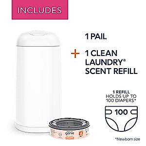 Diaper Genie Expressions Pail | Odor-Controlling Baby Diaper Disposal System | Includes Diaper Pail and 1 Starter Refill Bag