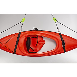 Tie Boss Kayak Hanger, Cargo Ceiling Storage, Overhead Storage, Watercraft Garage Storage, Hoist System. Green