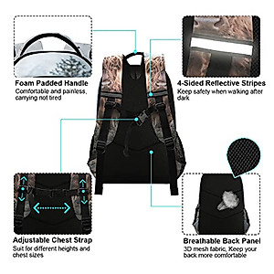 Glaphy Highland Cattle Cow Backpack for Women Men Kids, Laptop Bookbag Lightweight Travel Daypack School Backpacks with Reflective Stripes