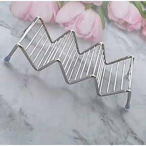 Stainless Steel Taco Holder Stand for 3-4 Tacos Each, Wider Metal Tortilla Tray Holder Rack for Serving Tacos Plates, Taco Shell Mold