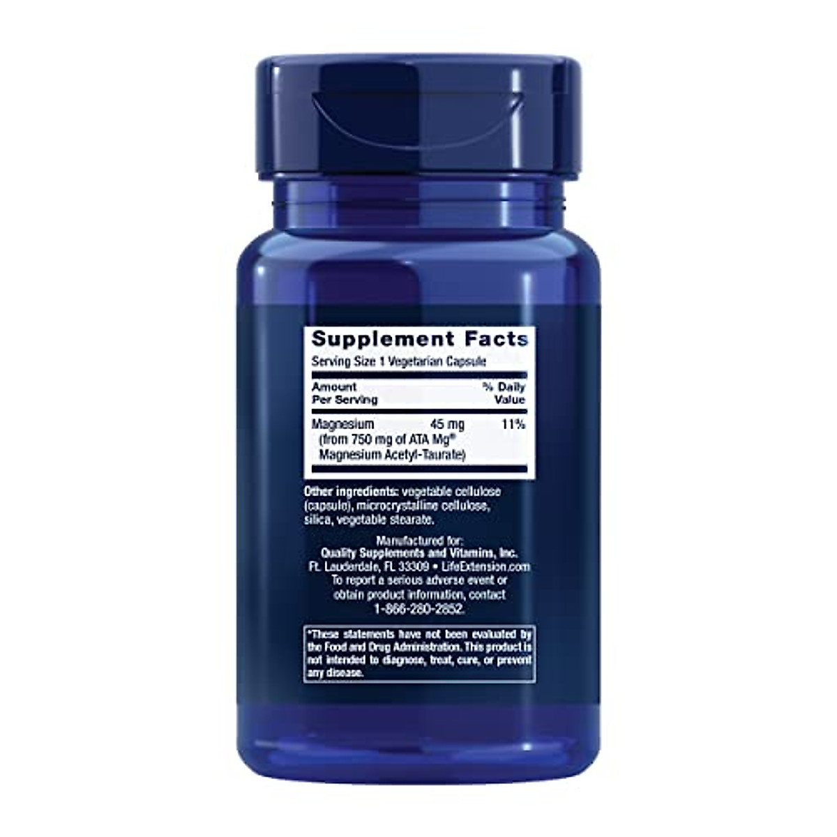 Life Extension Calm-Mag - Bioavailable Form of Magnesium Acetyl Taurinate Supplement for Relaxation and Stress Management - Gluten Free, Non-GMO, Vegetarian - 30 Capsules