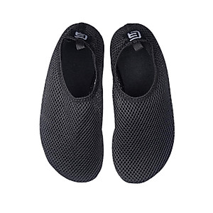 Water Shoes for Women - Extra Comfort - Protects Against Sand, Cold/Hot Water, UV, Rocks/Pebbles - Easy Fit Footwear for Swimming (Black)
