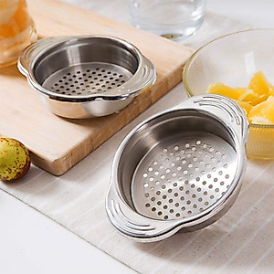 Stainless Steel Food Can Strainer Sieve Tuna Press Lid Oil Drainer Remover, Unique No-Mess Dishwasher Safe Design