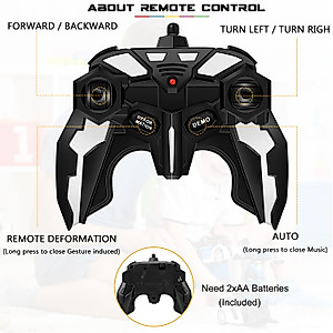 FIGROL Transform RC Car Robot, Remote Control Car Independent 2.4G Robot Deformation Car Toy with One Button Transformation & 360 Rotation 1:18 Scale
