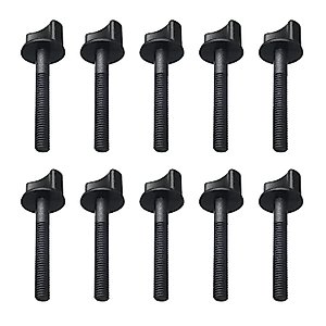 Fielect 10Pcs M6 x 40mm Nylon Thumb Screw Bolt Hand Plastic Screws Metric Thread for RC Model Aircraft Black