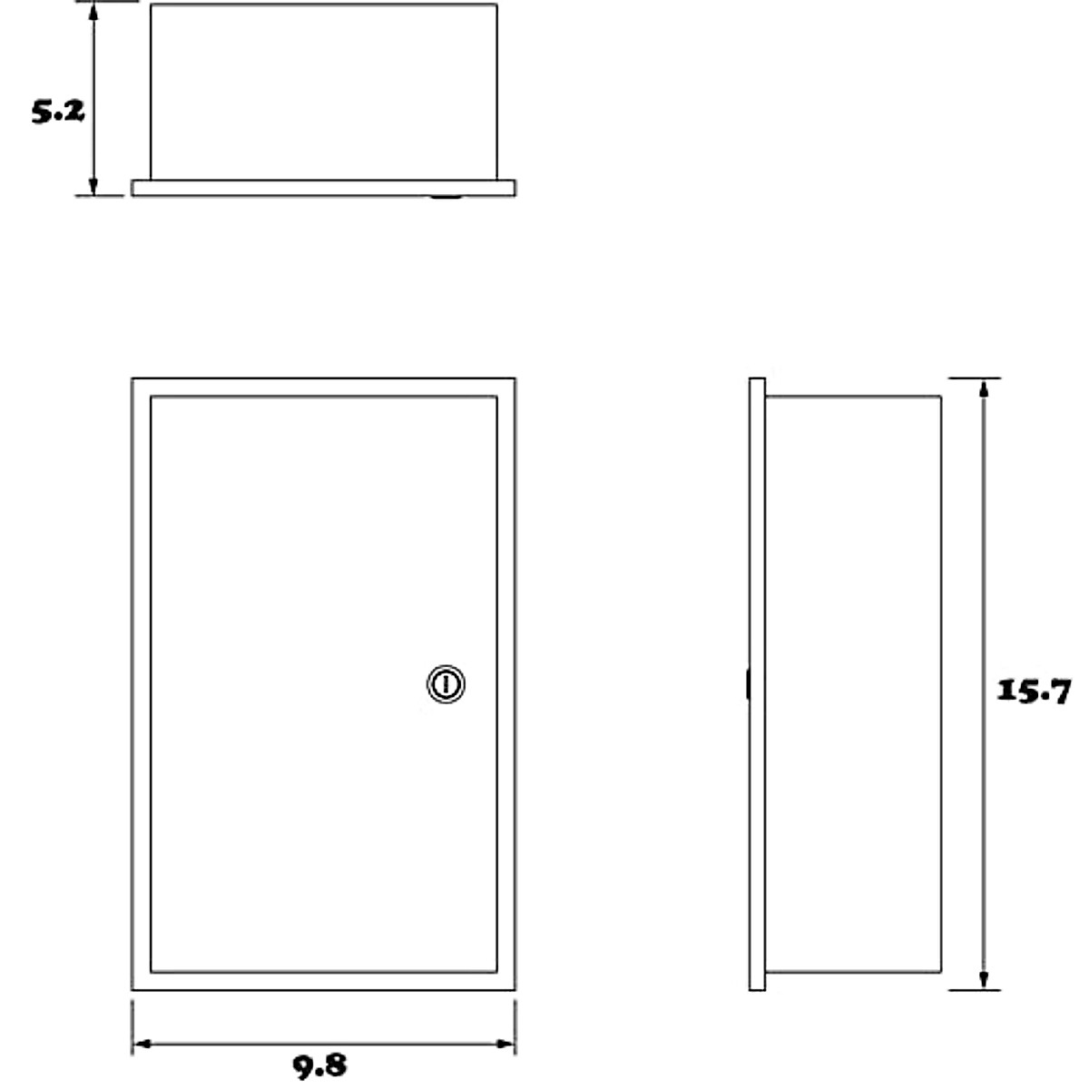 Croydex WC846005AZ Trent Stainless Steel Lockable Surface Mount Medicine Cabinet with Keys, 15.7 x 9.8 x 5.2 In.