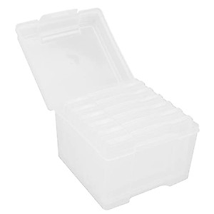 SEWACC 2 Sets 5x7 Clear Photo Storage Box Large Photo Case Picture Keeper with 12pcs Inner Boxes Classified Photos Container Greeting Card Organizer for Craft Stickers Stamps