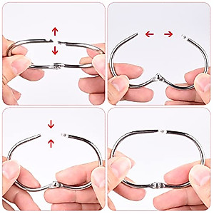 EVOOKA Shower Curtain Hooks Rings,12Pcs Rustproof Metal Shower Hooks for Shower Curtain,Glide Smoothly Oval Shower Rings for Curtain,Shower Curtain Rings for Bathroom Shower Rod（Silver）