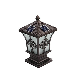 HSCW Solar Street Light Home Landscape Garden Lawn Led Street Light Outdoor Waterproof Wall Lamp Post Head Lamp Solar Light IP55 Rainproof and Rustproof Landscape Decorative Lighting (Size : 47CM)