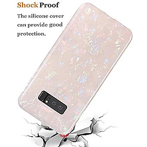 J.west Galaxy Note 8 Phone Case, Luxury Sparkle Glitter Opal Pearly Print Translucent Slim Fashion Design Soft Silicone Phone Case Cover for Girls Women for Samsung Galaxy Note 8 Colorful