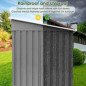 BESTDOOR Metal Outdoor Storage Shed 6 x 4 FT, Outdoor Storage House, with Sliding Door and Vents, Lean to Backyard Garden, Patio, Lawn, Utility Tool Shed Storage House