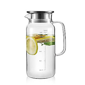 Seal Glass Pitcher With Lid - Great for Homemade Juice & Cold Tea or for Glass Milk Bottle lids (Large)