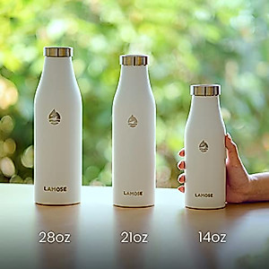 Personalized Insulated Water Bottle, 21 oz. Robson Custom Engraved Stainless Steel, Double-wall Vacuum, BPA-Free Plastic-free Reusable Thermos Hot Cold, Gift Ready (Onyx)