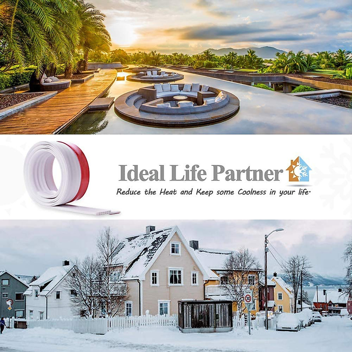 [New Upgrade] Door Draft Stopper Door Sweep, 3-2/5"W Widened Door Sweep Seal Gap Up to 1-4/5" for Interior & Exterior Doors - Keeping Draft, Noise, Dust and Unwanted Animals Out,3-2/5"W x 39" L,White…