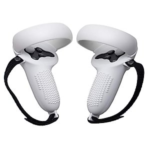 NIUVR Touch Controller Grip Cover Compatible with Quest 2 VR Accessories, Anti-Throw Protective Handle Sleeve with Nylon Adjustable Knuckle Strap
