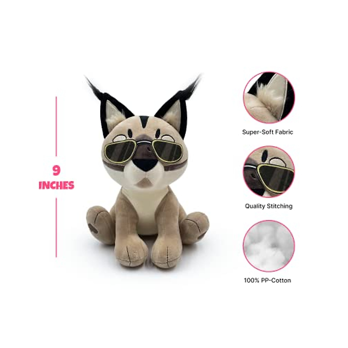 Youtooz Meme Big Floppa Plushie 9", Soft 100% PP-Cotton, Raise Your Floppa Meme Plushies, Based on Caracal Cat Species & Big Floppa Meme