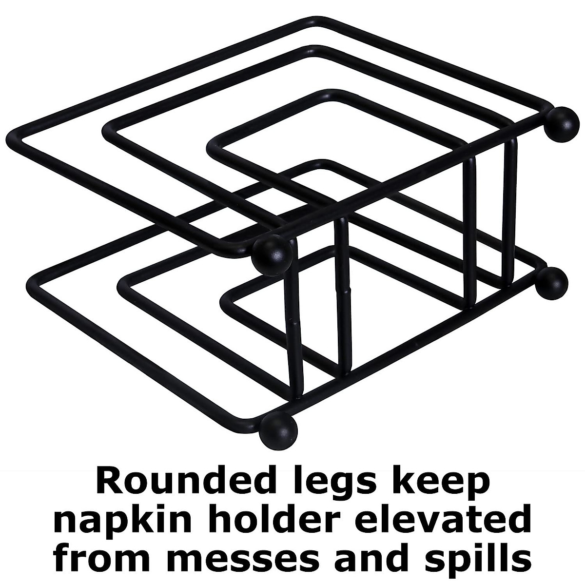 Blue Donuts Black Square Farmhouse Napkin Holder - Modern Classic Napkin Holders for Tables, Dining Table Napkin Holders for Kitchen, Kitchen Organization, Black