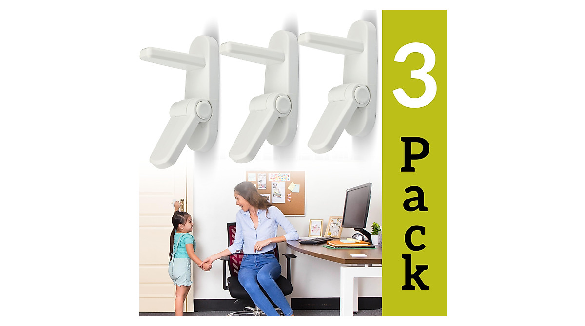 3 Pack Door Lever Lock - Toddler Safe & Easy to Use