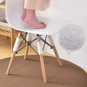 ZMIN Round Shag Computer Chair Floor Mat, Low Pile Solid Color Not-Slip Area Rug Bedroom Living Room Coffee Table Carpet-Light Tan Diameter70cm(28inch)