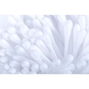 Swisspers Cotton Swabs, 100% Cotton Double-Tipped, White Plastic Sticks, 300 Count Package