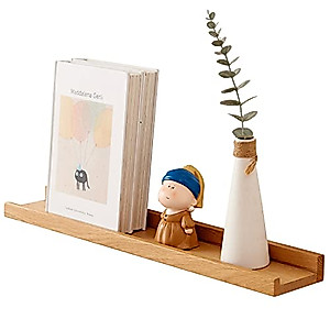 TRWISWDC Floating Shelf for Wall Natural Oak Wood Wall Shelves 24 inches, Display Picture Ledge Shelf for Bedroom Living Room Bathroom Office Kitchen Wall Storage Shelves