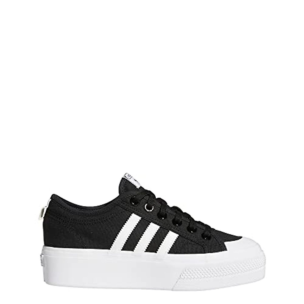 adidas Originals Women's Nizza Platform, Black/White/White, 9