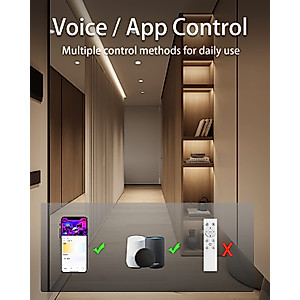 Kaqur Smart Recessed Lighting 4 Inch, 10W 1000lm RGBCW Smart WiFi Recessed Lights with Junction Box, Smart LED Ceiling Light Work with Alexa/Google Assistant, Smart Can Lights APP Control, 8 Pack