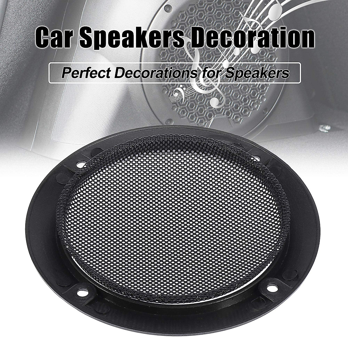 X AUTOHAUX 2pcs 3" Titanium Tone Audio Speaker Cover Mesh Subwoofer Grill Horn Glossy Guard Protector