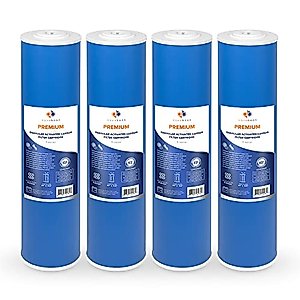 Aquaboon Premium 5 Micron 20" x 4.5" Whole House Coconut Shell Granular Activated Carbon (GAC) Water Filter Replacement Cartridge, 4 Pack