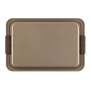 Anolon Advanced Nonstick Bakeware Cookie Pan Set/Baking Sheets with Silicone Grips, 11" x 17", Bronze