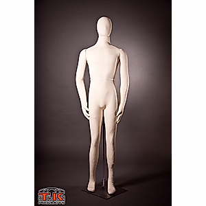 Male Mannequin, Flexible Posable Bendable Full-Size Soft -Beige/White, by TK Products, Great for Costumes
