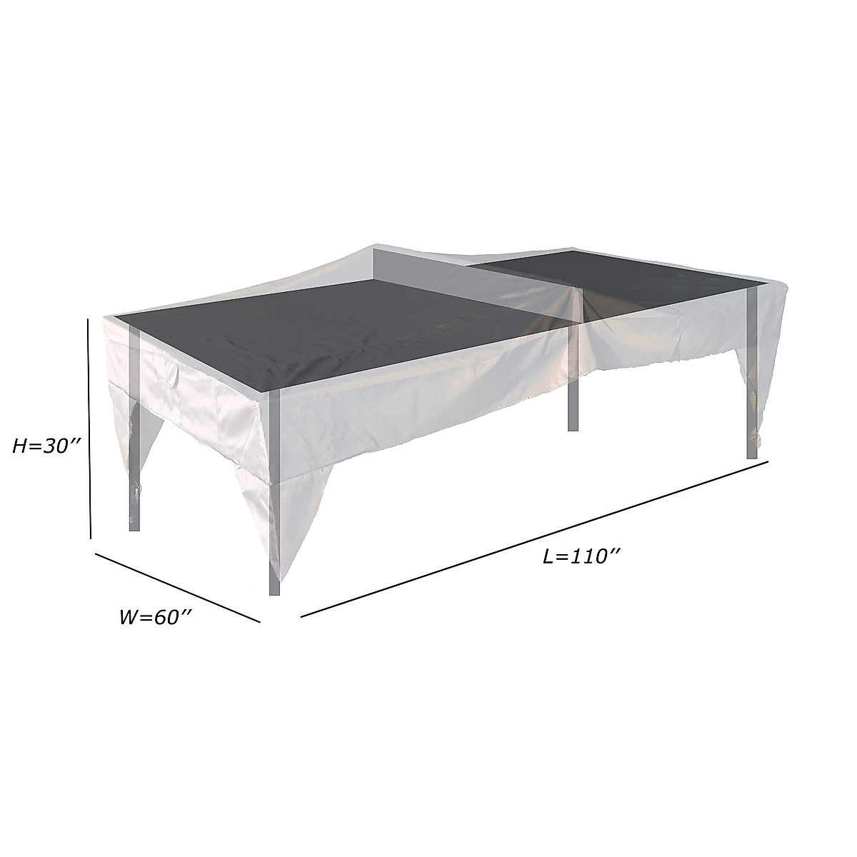 Ping Pong Table Cover - 600D Oxford Cloth Sunscreen dustproof Table Tennis Table Cover, Indoor/Outdoor Application - Black