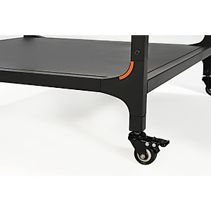 NUUK Outdoor Grill Cart with Double-Shelf 32" x 32" Grilling Prep Table Stainless Steel Rolling Outdoor Pizza Oven Table with Solid Steel Frame, Outdoor Cooking Station, Outdoor Dining Bar