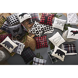 Eddie Bauer Home Throw Pillow with Zipper Closure, Perfect Home Decor for Bed or Sofa, 16" x 20", Bear Twill Black