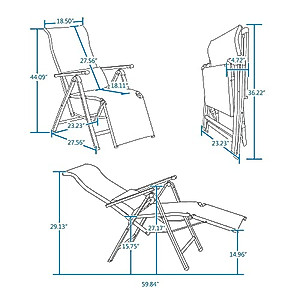 PURPLE LEAF Outdoor Zero Gravity Lounge Chair Patio Wicker Rattan Recliner Chairs Beach Pool Lawn Camping Indoor Office Deck Lounger Chair for Outside Folding Reclining Chair, Coffee