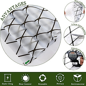 VELIMAX Frosted Black Lattice Window Film Static Cling Window Privacy Films Decorative Glass Vinyl Film for Windows Removable Sun Blocking Anti-UV 17.7x78.7 inches