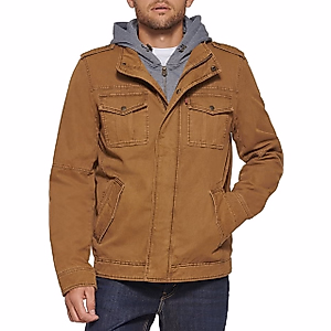 Levi's mens Four-pocket Hooded Jacket, Brown, Large US